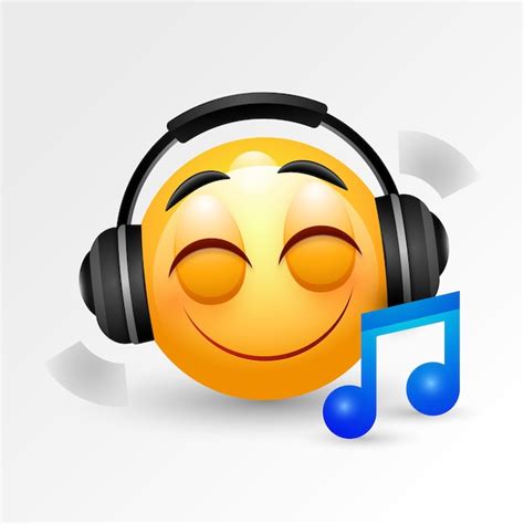 Listening Music Emoji Illustration Free Vector
