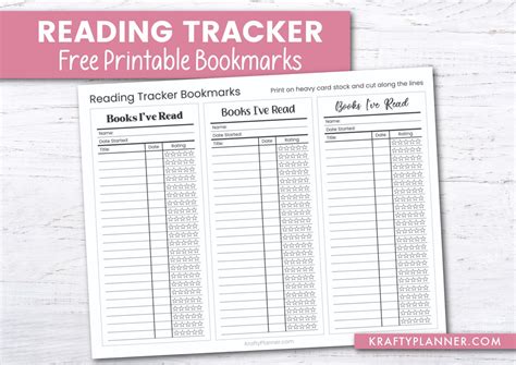 Free Printable Book Tracker Bookmarks To Chart Your Reading Journey — Krafty Planner