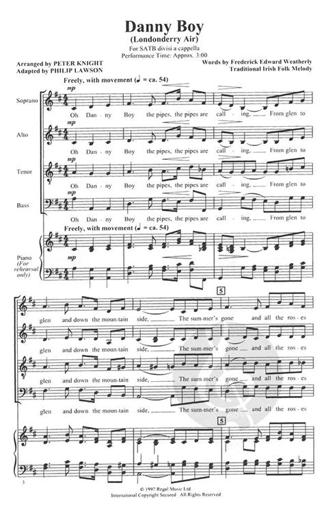Danny Boy The Kings Singers Sheet Music For Mixed Choir