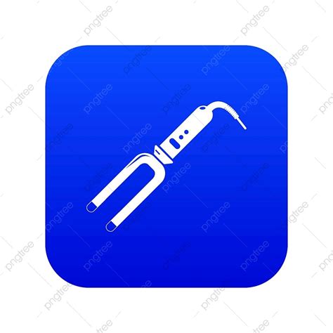Hair Curl Icon Blue Vector Isolated On White Background Blower Old Hair Curl Icon Blue Vector Isolated On White Background Blower Old