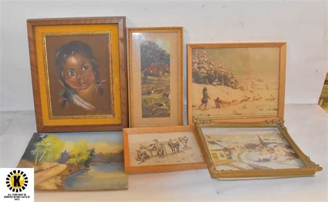 6 Pc Assorted Artworks Estate