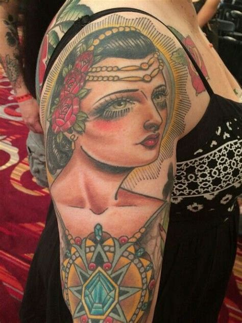 Beautiful Neo Traditional Portrait Tattoo By Rose Hardy Needles And