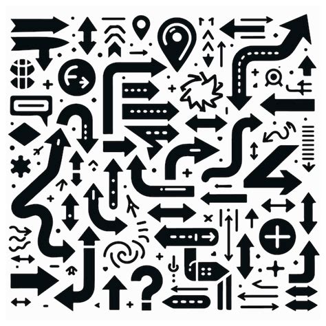 Premium Vector Big Vector Of Black Flat Arrows And Direction Pointers