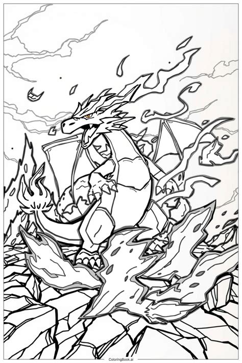 Pokemon Mega Black Charizard Coloring Pages [2025]