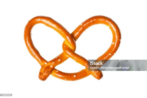 Salted Hard Small Pretzel Also Known As Brezel Isolated From Above