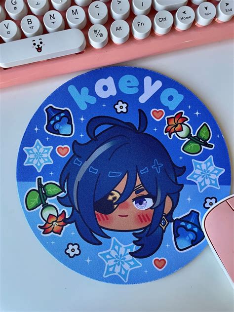 Kaeya Mousepad Round Genshin Impact Mouse Mat Etsy