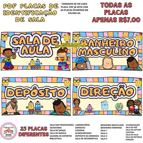 Pdf Placas De Portas Para IdentificaÇÃo De Salas Professora Cris