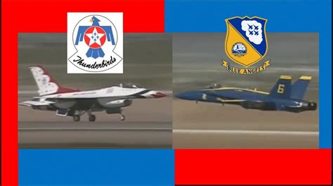 Blue Angels Vs Thunderbirds Solos Takeoffs Comparison Youtube