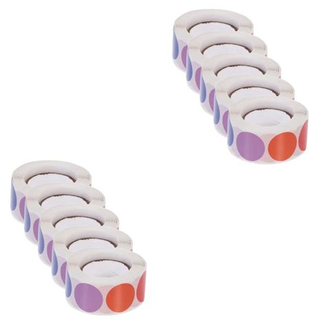 T Stickers Labels 10 Rolls Of Colored Dot Stickers Round Label