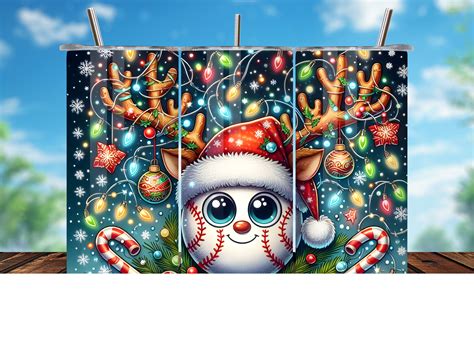 Candy Cane Baseball Tumbler Wrap Design Graphic By Ayla Prints · Creative Fabrica