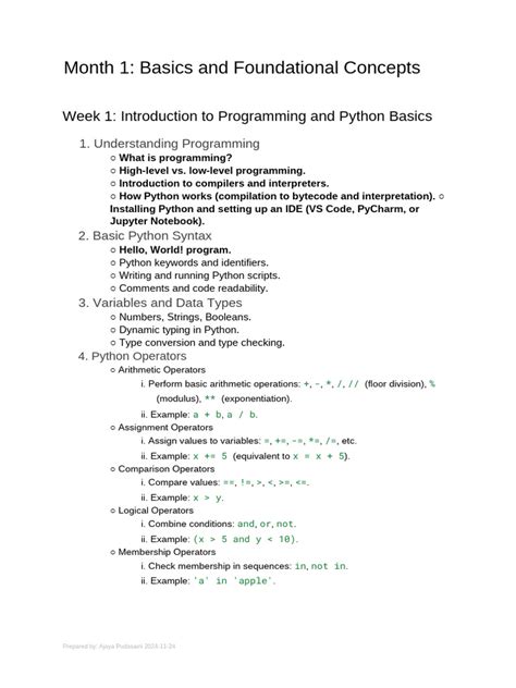 Python Programming Basics Guide Pdf Python Programming Language