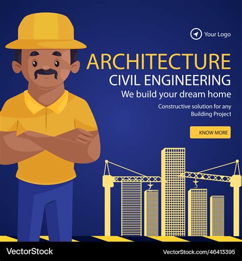 Architecture Civil Engineering Banner Design Vector Image