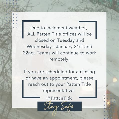 For The Safety And Security Of Our Partners Clients And Staff All