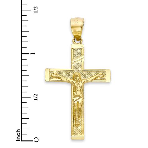 Gold Crucifix Pendant 10k14k Solid Gold Cross Religious Jewelry For
