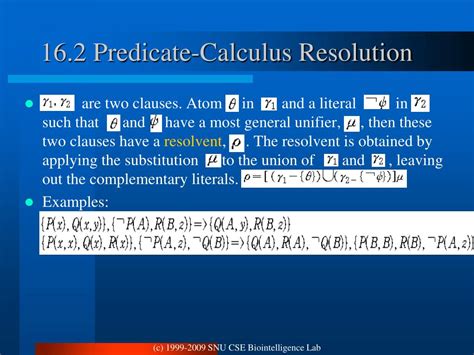 Ppt Artificial Intelligence Chapter 16 Resolution In The Predicate
