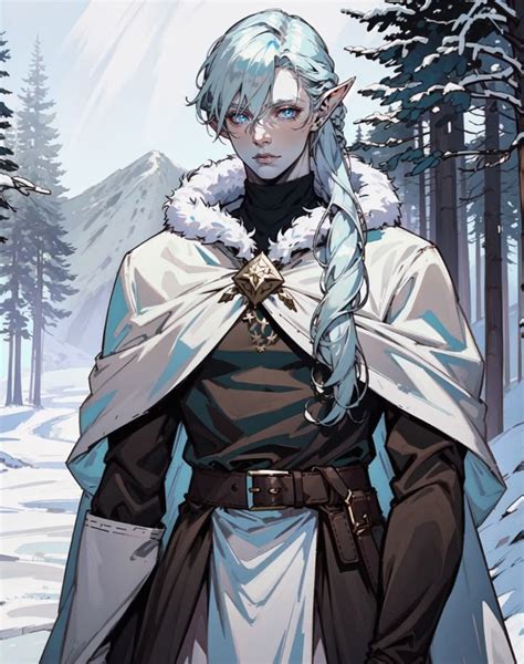 Male Sea Elf Winter Eladrin Эльфы Работы Дизайн персонажей