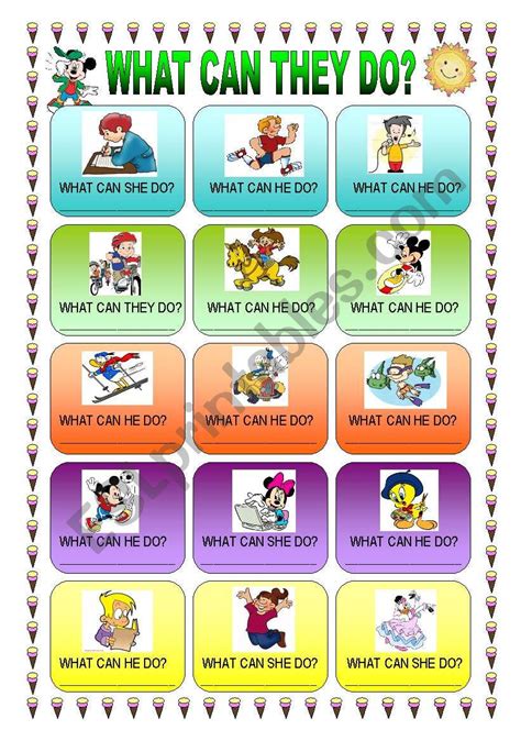 Can Questions Esl Worksheet By Jessica Farias