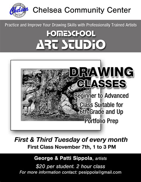 Art Class Flyer Drawing Drawing Skills Drawing Class Lesson