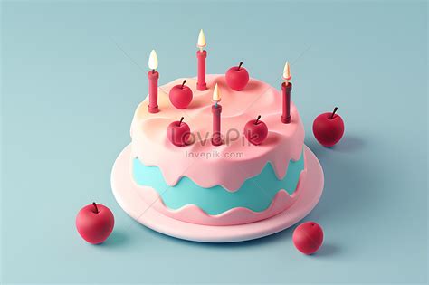 촛불이 달린 생일 케이크 일러스트 무료 다운로드 Lovepik