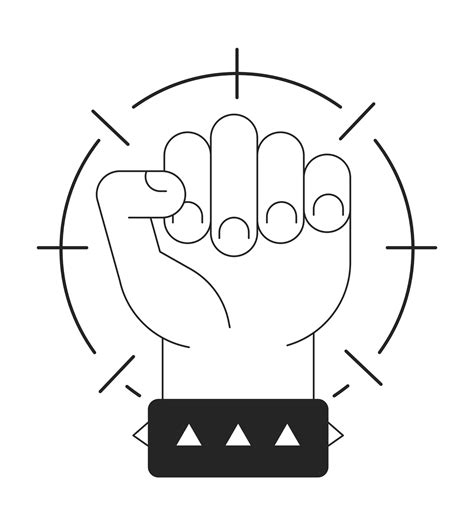 Clenching Hand Flat Monochrome Isolated Vector Object Showing Power Raising Hand Editable