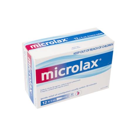 Microlax Enema Constipation Relief 12 X 5ml Healthporter