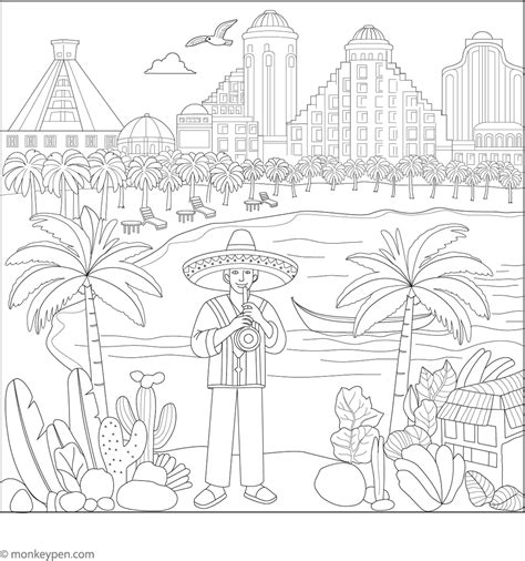 Mexico Coloring Book Free Coloring Printable Pdf