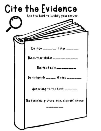 Cite The Evidence Sentence Stems By Watts Of Wisdom Tpt