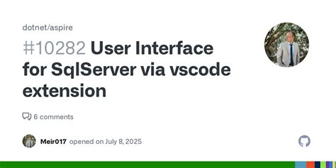 User Interface For Sqlserver Via Vscode Extension · Issue 10282 · Dotnetaspire · Github