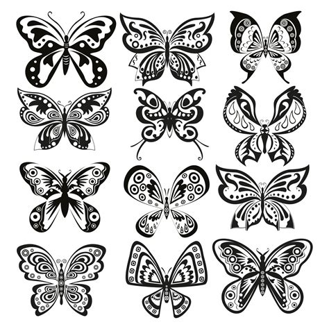 Butterfly Silouettes Set 2 11594452 Vector Art At Vecteezy