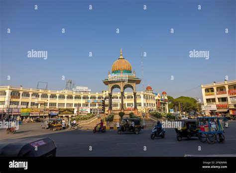 City Traffic View Of The Busy K R Circle Rotary At Devaraj Urs Road