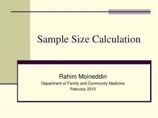 PPT Sample Size Calculation PowerPoint Presentation Free Download ID