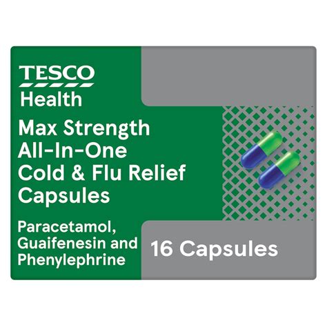 Tesco Max Strength All In One Cold And Flu 16 Capsule Tesco Groceries