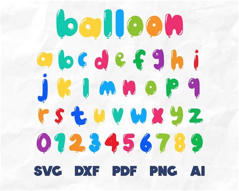 Baloon Alphabet Svg Baloon Font Svg Bubble Letters Baloon Numbers