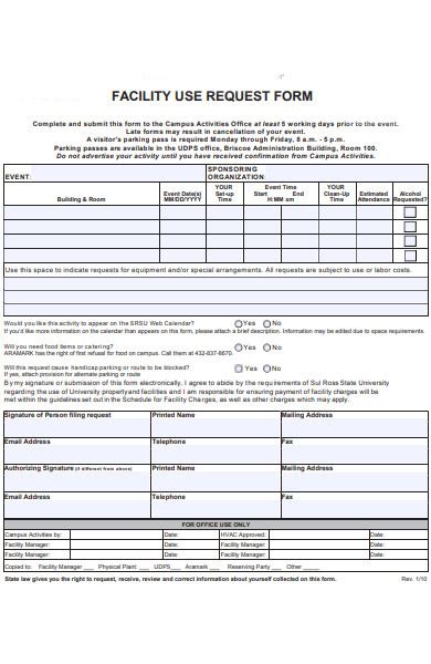 Free 50 Facility Forms In Pdf Ms Word