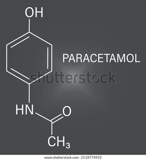 Paracetamol Acetaminophen Analgesic Drug Molecule Used Stock Vector