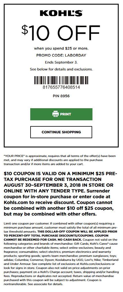 Free Kohls Printable Coupons Retailmenot Download Free Kohls Printable