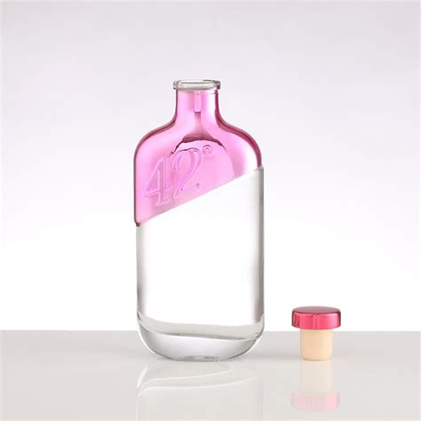 China Customized Pink Tinted Rectangular Glass Bottle Manufacturers