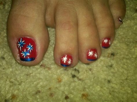 Patriotic Firework Toes Toe Nails Pretty Nails Nail Designs