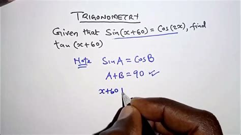 Trigonometry Complementary Angles Youtube