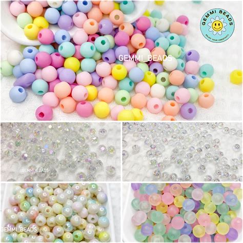 ลูกปัดกลม ลูกปัดอะคลิลิค ลูกปัดdiy 6 มม 15กรัม50กรัม Shopee Thailand
