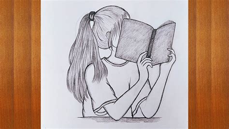 How To Draw A Girl Reading Book Pencil Sketch Girl Drawing Tutorial