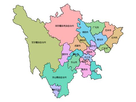 四川省市级地图ppt可编辑矢量行政区划
