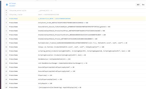Bug Unity Ios Crash Log Cant Restore Li2cpp Stack Symbol But The Third Party Library Is Fine