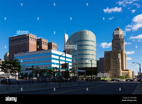 Downtown Buildings In City Of Buffalo New York United States Stock