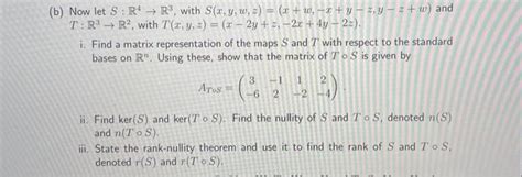 Solved Now Let Sr4→r3 With Sxywzxw−xy−zy−zw