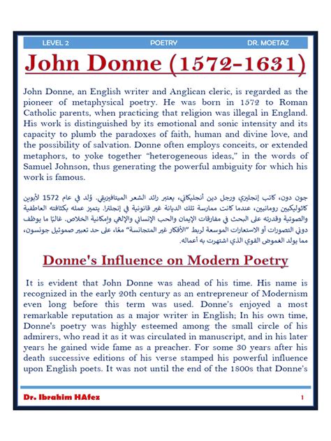 John Donne Metaphysical Poet Insights Pdf