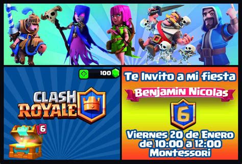 Invitación Clash Royale Tarjeta De Cumple Invitaciones Tarjeta