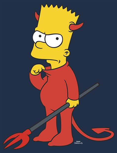 Mens The Simpsons Devil Bart Long Sleeve Shirt Fifth Sun