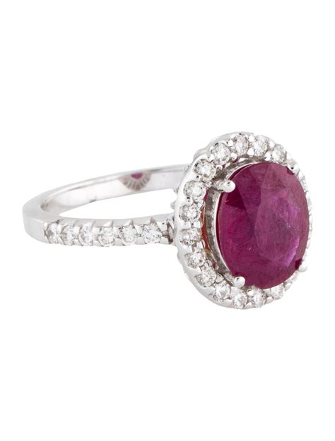 Ring 14k 127ctw Ruby And Diamond Cocktail Ring 14k Yellow Gold