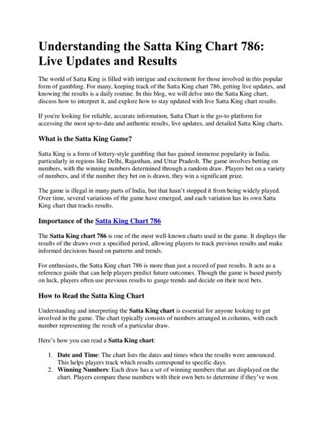 Ppt Understanding The Satta King Chart 786 Powerpoint Presentation